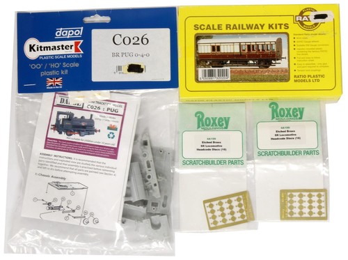 VARIOUS MAKES 'OO/HO' SCALE LOT OF 4 BR PUG, GWR COACH KITS & ETCHED ...