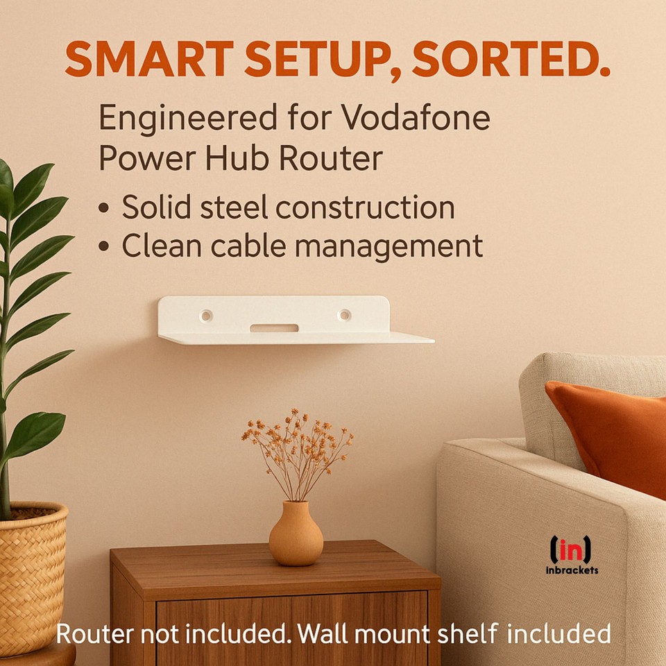 Wall Mount Shelf for Vodafone Power Hub Home Broadband Router STEEL UK ...