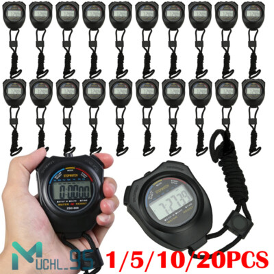 Digital LCD Stopwatch Sports Counter Chronograph Timer Odometer ...
