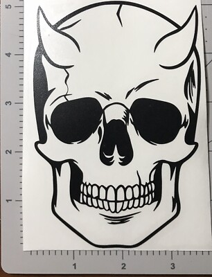 DEVIL SKULL Vinyl Decal -Sticker for Car Truck Bumper Wall Window ...