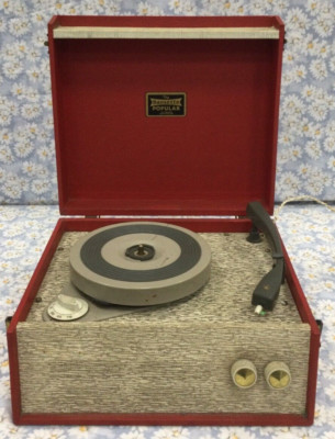 Dansette Popular 4 Speed Record Player Vintage 1962 Red Velum Case Rare ...