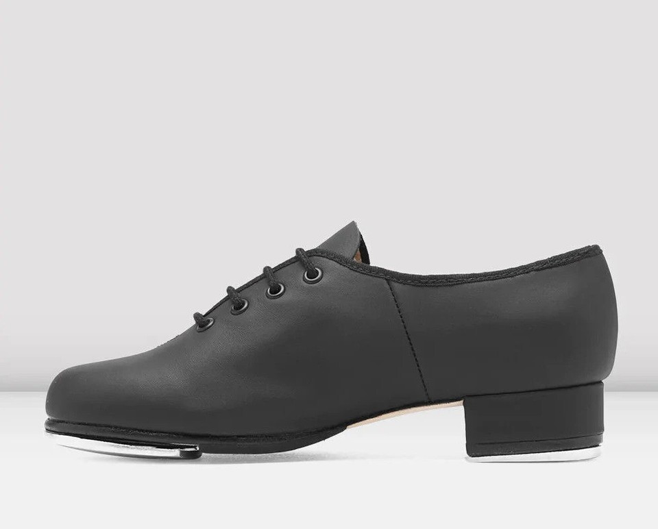 BLOCH Ladies Jazz Tap Shoes Lace Up Low Heel Leather Upper Techno Taps ...