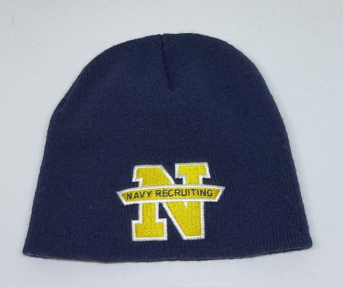 NAVY Recruiting USN Adult Blue Winter Knit Beanie Cap Hat One Size | eBay