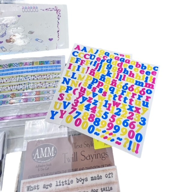 Craft Lot stickers Ribbons Vintage Scrapbooking Card Making ...