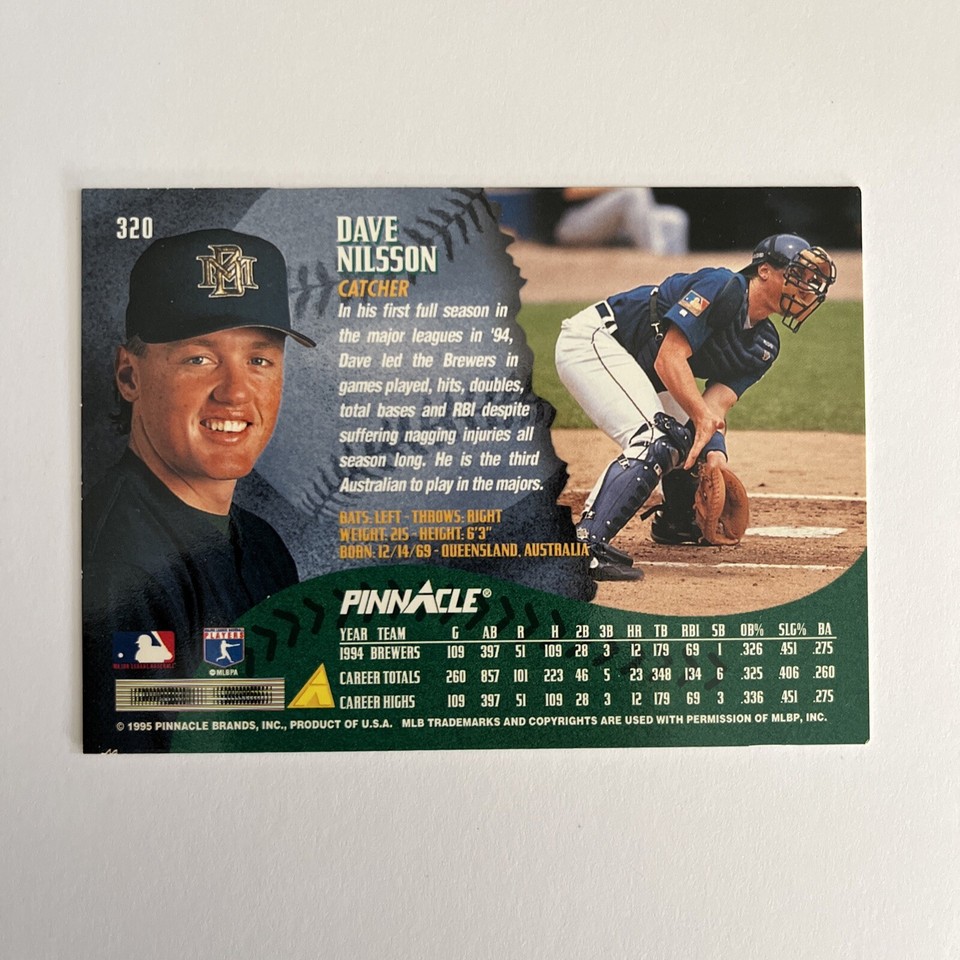 1995 Pinnacle Dave Nilsson #320 Milwaukee Brewers 95-Pinnacle | eBay
