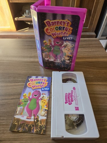 Vtg Barneys Colorful World Live (VHS, 2004) Purple Clamshell White Tape ...