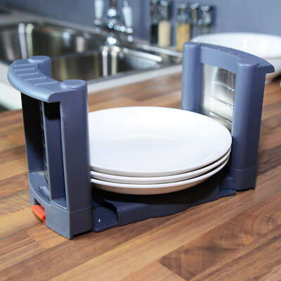 Kitchen Plate Dish Rack Holder Stacker Organizer Adjustable 260-410mm ...