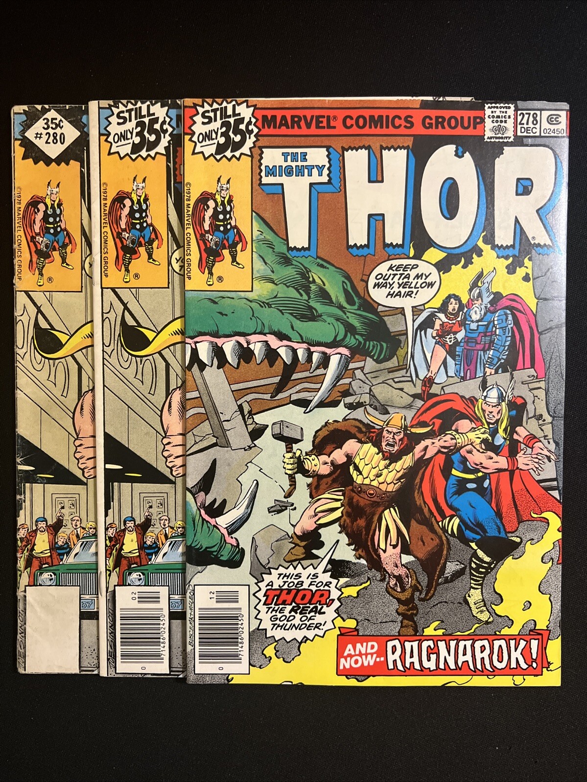 Thor lot #278 & #280 Plus Bonus Variant 1ST MASTER MENACE APPEARANCE ...