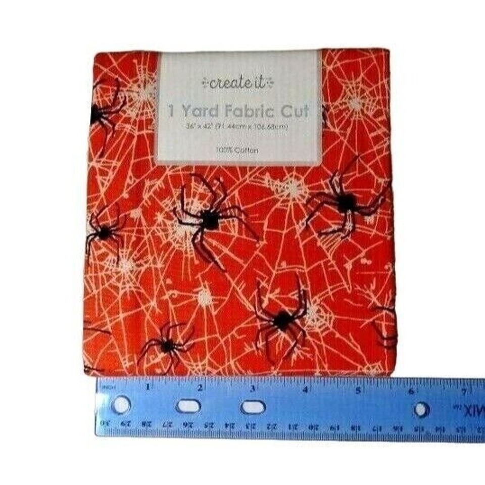 Spider Web Sewing Fabric Orange Pre-Cut 36 x 42-in Apparel Quilt ...