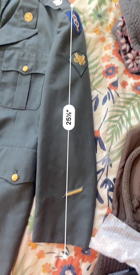 VTG US Army Dress Green Uniform Coat Patches, Ribbons, NSN 8405-01-105 ...