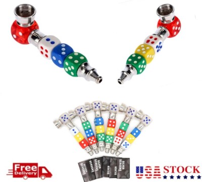 New 3.75 Inch Colorful Dice Style Smoking Metal Pipe With Free Screens ...