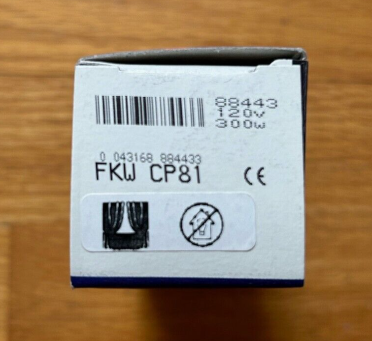 GE FKW CP81 88443 120v 300w Showbiz Quartzline Halogen Lamp | eBay