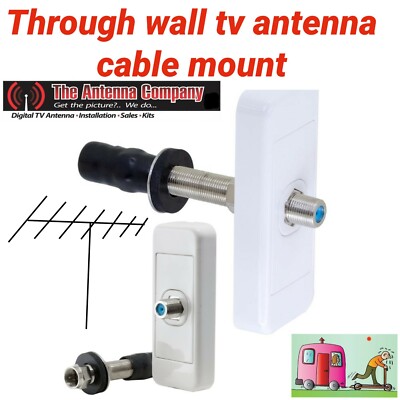 CARAVAN WALL PLATE INTERNAL/EXTERNAL TV CONNECTOR THROUGH WALL F TYPE ...