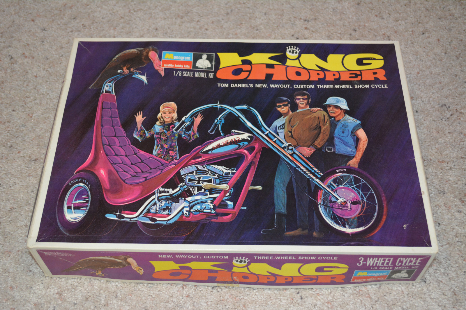 RARE VINTAGE 1969 MONOGRAM TOM DANIEL'S 1/8 KING CHOPPER TRIKE MODEL ...