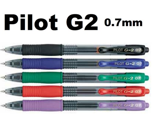 Pilot G2 Pens CHOOSE YOUR COLORS 0.7 1.0 mm Black Gel Purple Green Blue ...