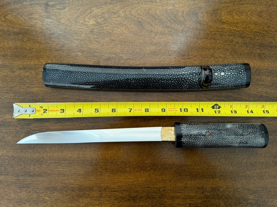 Custom Fixed Blade Tanto Style Knife With Hamon Line 無铭 | eBay