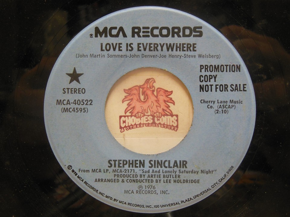 Promo! Stephen Sinclair – Love Is Everywhere / Same, 45 RPM EX (14H) | eBay
