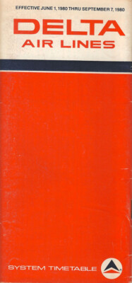 Delta Air Lines system timetable 6/1/80 [3080] | eBay