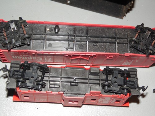 Vintage Model Railroad Track and Train Cars (w/ Locomotive) Large Lot ...