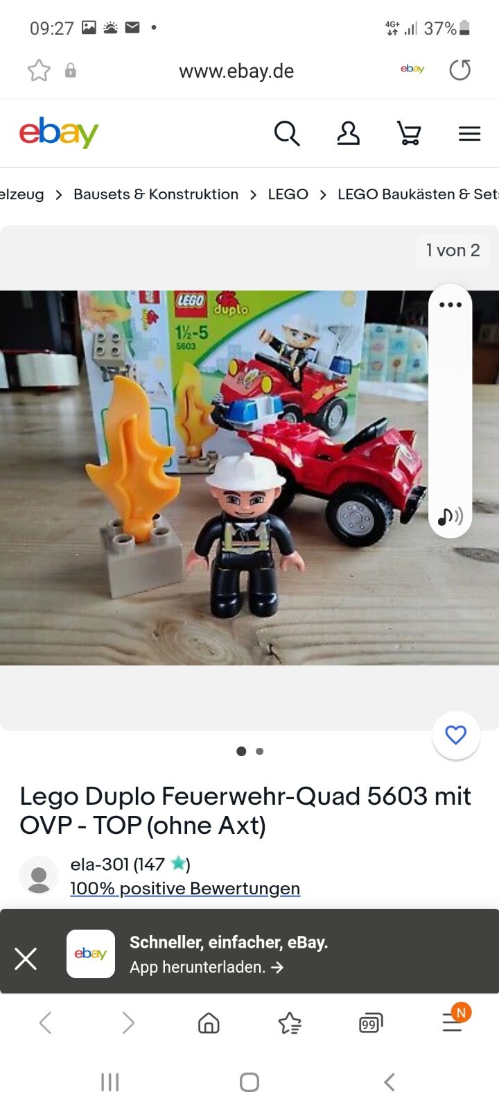 LEGO DUPLO: Fire Chief (5603) Feuerwehr Chef Quad Kommandant ...