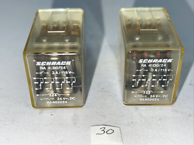DC24V Coil Volt 115 VAC 3A DPDT 14 Pin SCHRACK Relays RA-4-D024 New Qty ...