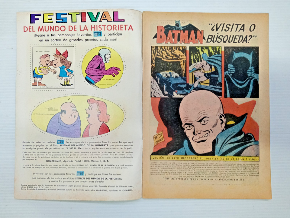 LOT OF 2 DETECTIVE COMICS (#376.377) 1968. BATMAN 479.487.MEXICAN ...