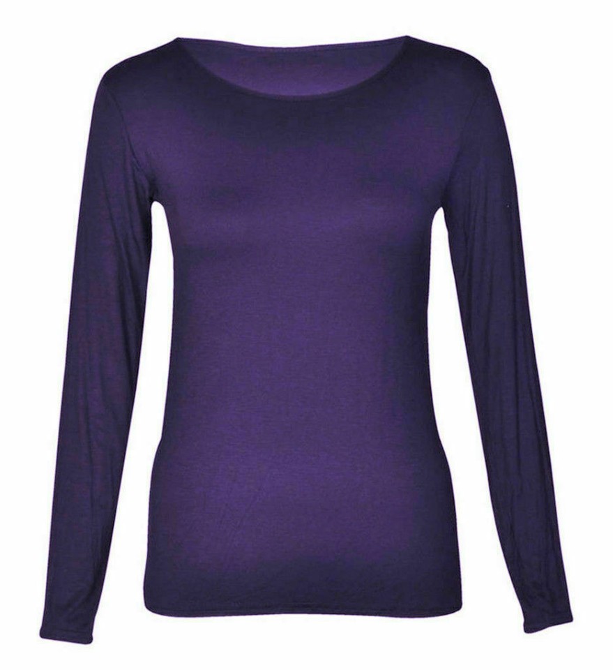 Girls Kids Basic Long Sleeve Top Kids Plain Neon School Tee Tops T ...