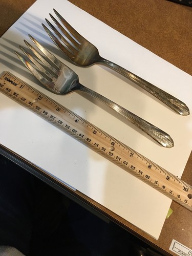 2 Large Serving Forks William Rogers Mfg Co - ALLURE -Pattern 8 1/2 ...