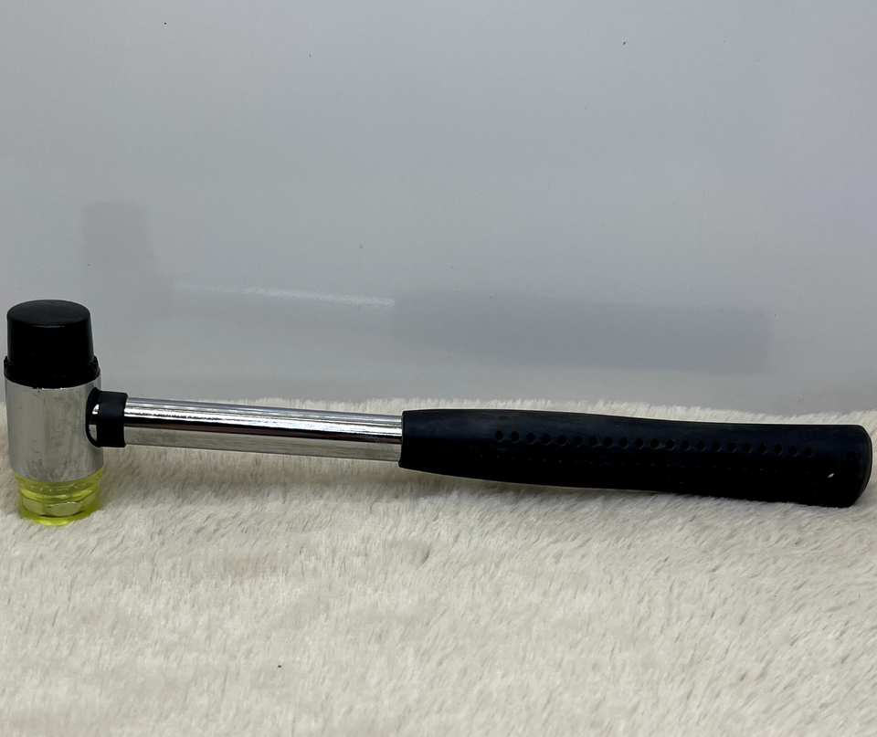 Rubber Mallet 30mm Double-Face Hammer with Soft/Hard Tips & Non-Slip ...