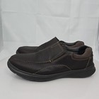 Clarks Cotrell Step Men 13 W/Wide Shoes Brown Leather Slip On Comfort ...