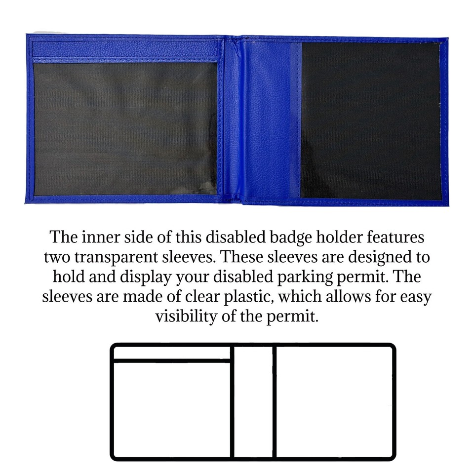 PU Leather Disabled Badge Holder - Parking Permit Hologram Display ...