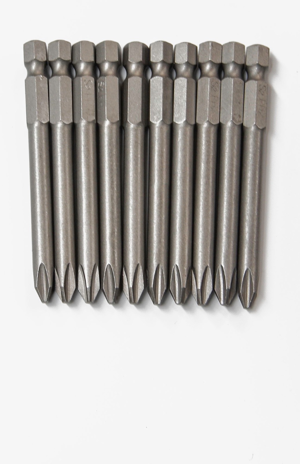10pc 75mm Long Magnetic PH2 Phillips Head Screw Bit Impact Driver Drill ...