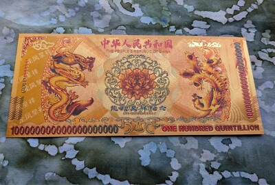 24k Gold Foil Plated 2024 Chinese Lunar Dragon Collectible Banknote ...