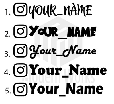 (2) Personalized Instagram Sticker Vinyl Decal Car Window IG Username ...