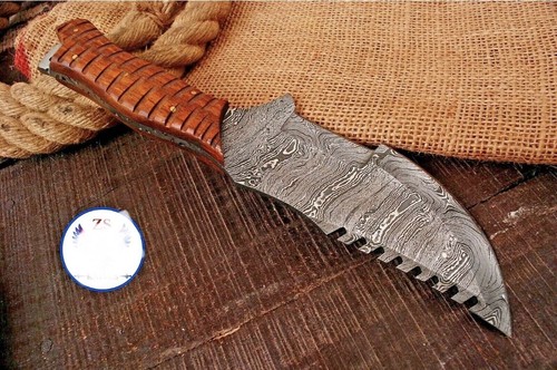 10"Handmade Damascus V42 Military hunter tracker fixed blade survival ...