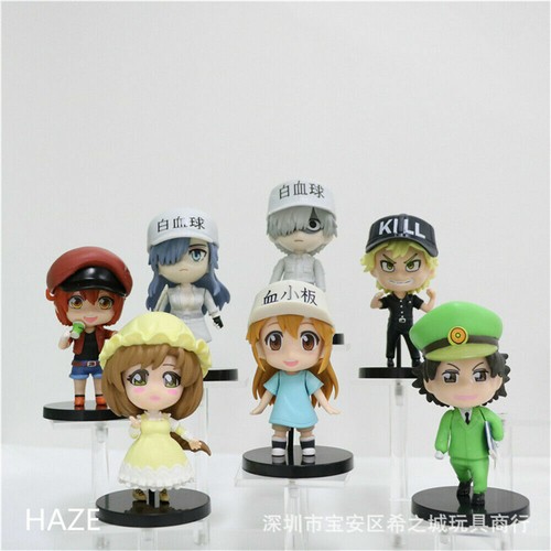 7pcs/set Anime Cells at Work! Red White Blood Cell Platelet Toys Figure ...