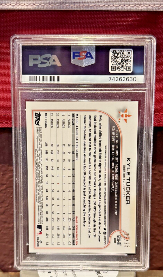 Houston Astros - Kyle Tucker Autograph Rose Gold 12/25 - 2022 Topps ...