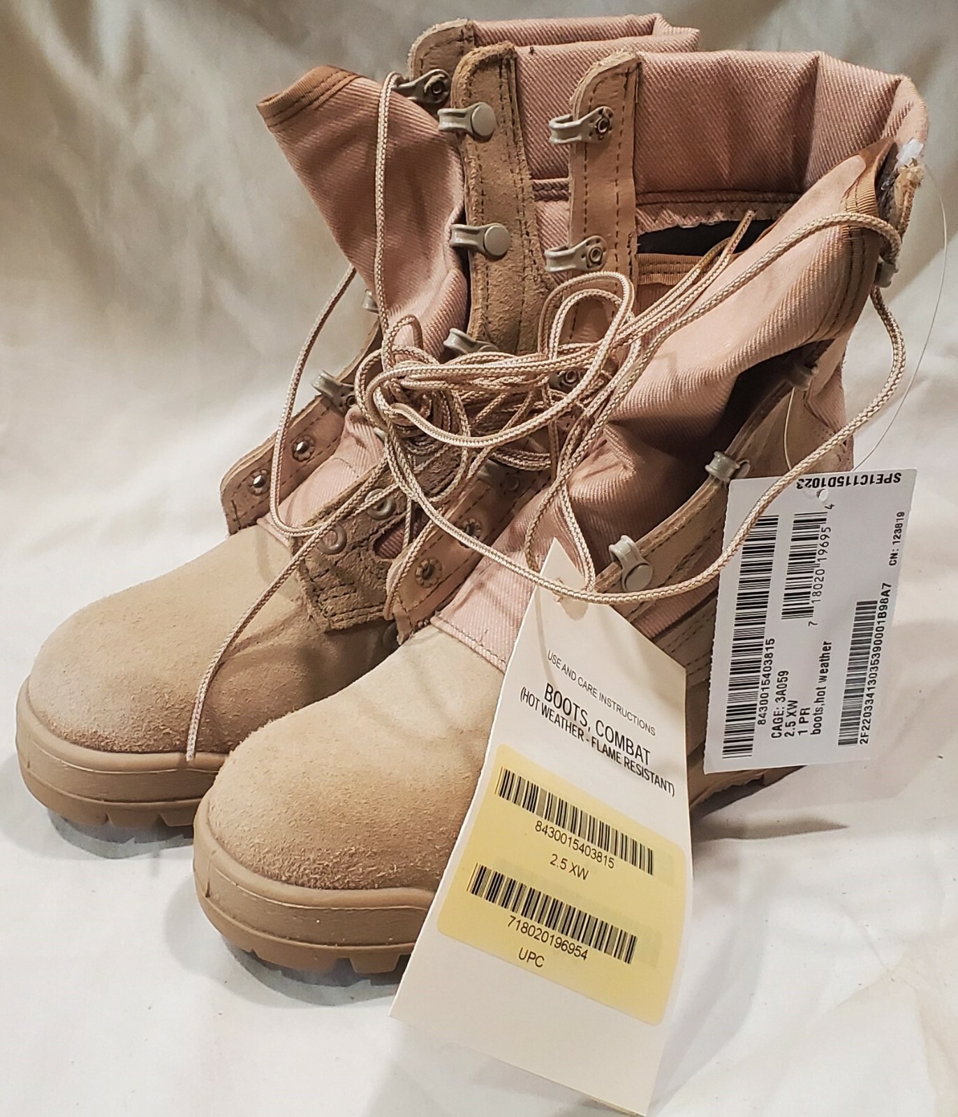 MCRAE COMBAT BOOTS HW TAN FR HOT WEATHER FLAME RESISTANT SIZE 2.5 AU XW ...