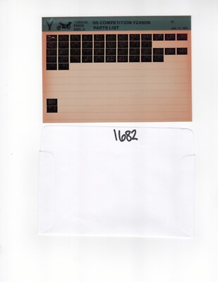 Yamaha '85 Competition YZ490N Parts List Manual Microfiche | eBay