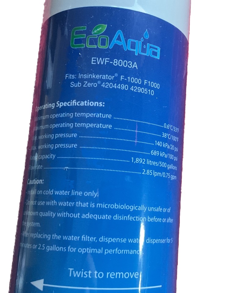 Eco-Aqua EWF-8003A Refrigerator Water Filter For 4204490, 4290510, F ...