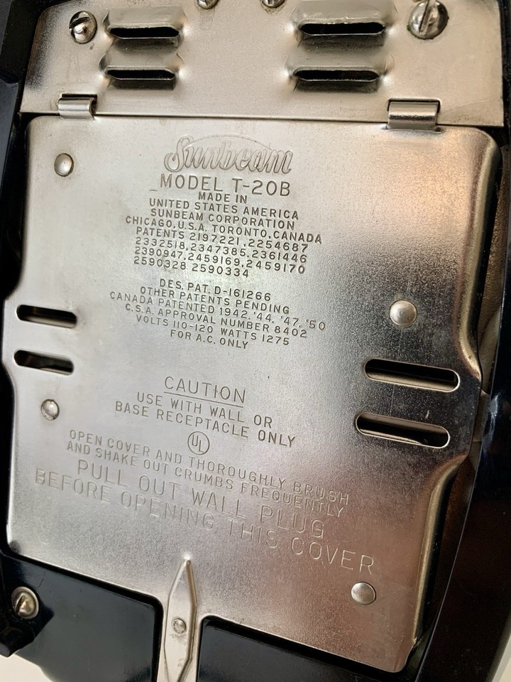 Vintage Sunbeam T-20B Radiant Automatic Chrome Toaster 1950s Clean ...