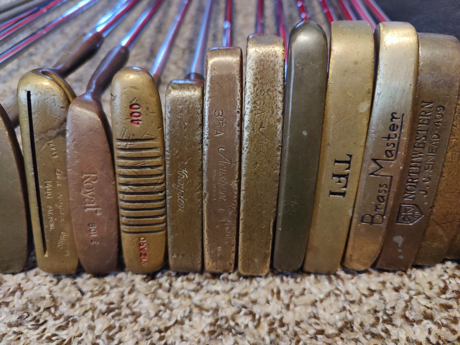 20 Vintage Copper / Brass Putters Ping Ben Hogan Acushnet Butchart ...
