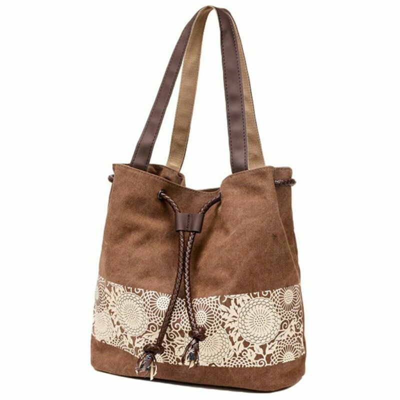 Women Retro Canvas Handbag Large Messenger Casual Travel Purse Tote ...