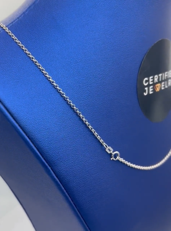 14K White Gold Rolo Chain Necklace, 16"- 30" Inch, 2mm 2.4mm Thick ...