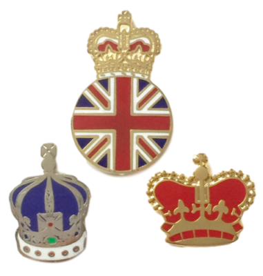 Royal Crowns Loyalist set of 3 Badges Enamel Lapel Pins | eBay