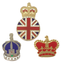 Royal Crowns Loyalist set of 3 Badges Enamel Lapel Pins | eBay