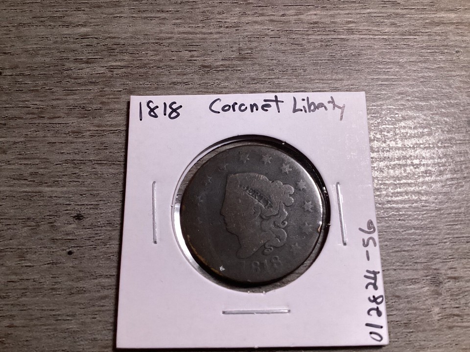 1818 Coronet Head Large Cent 207 Year Old US Coin 012824 56rk | eBay