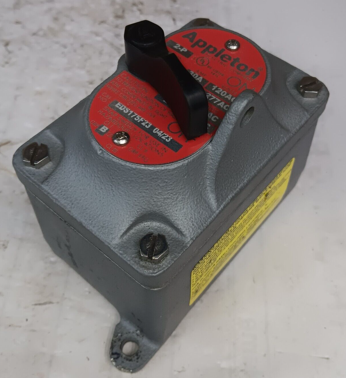 APPLETON EDS175F23 30 AMP HAZ-LOC XP MANUAL MOTOR STARTER SWITCH 120 ...