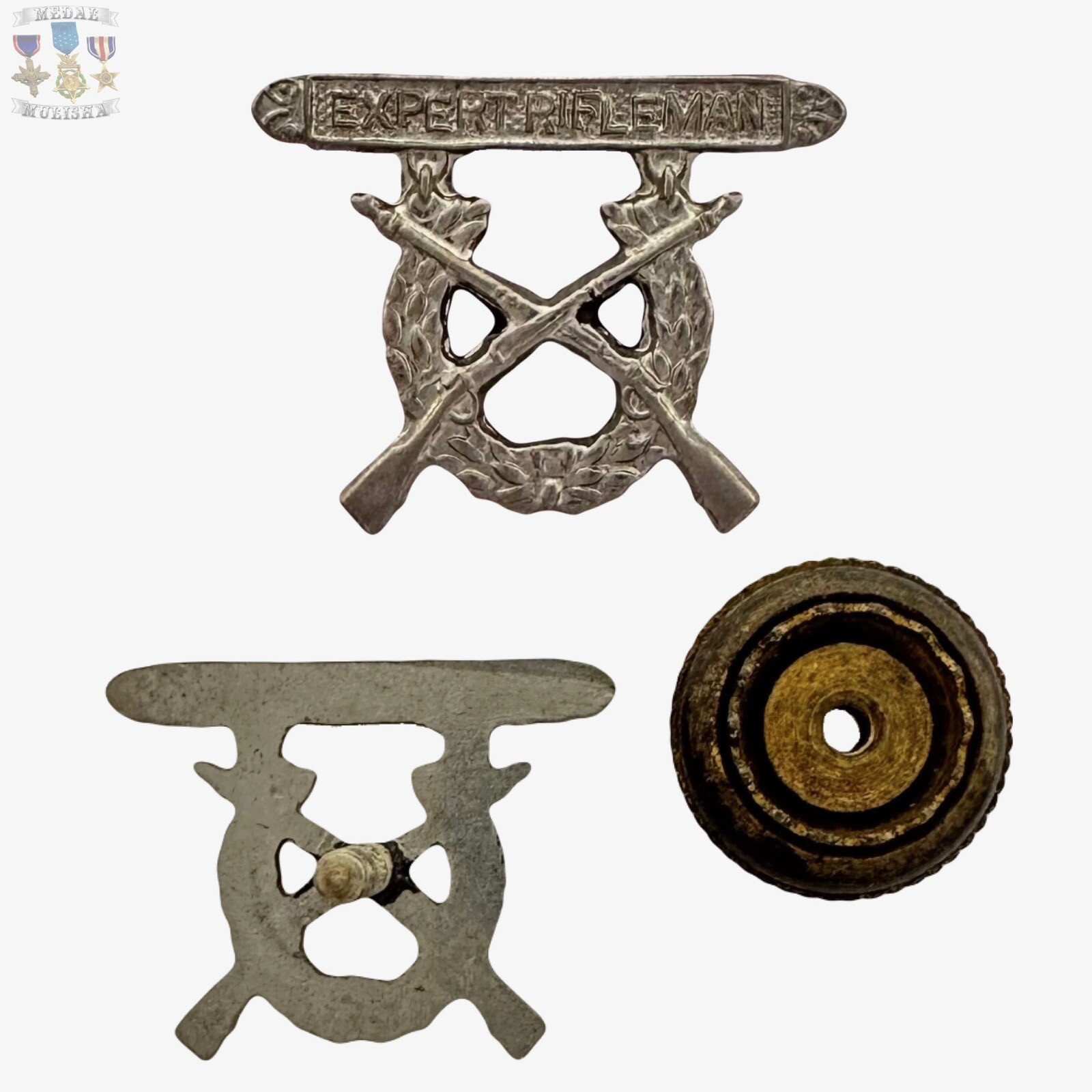 WW2 U.S. MARINE CORPS EXPERT RIFLEMAN LAPEL PIN SCREW-BACK | eBay