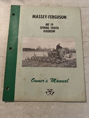 1962 Massey Ferguson Mf 19 Spring Tooth Harrow Owners Manual | eBay